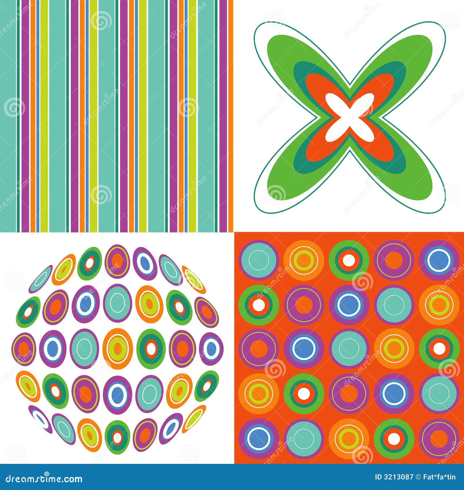 Retro Pop Orange Green Pattern Stock Vector - Illustration of graphics ...