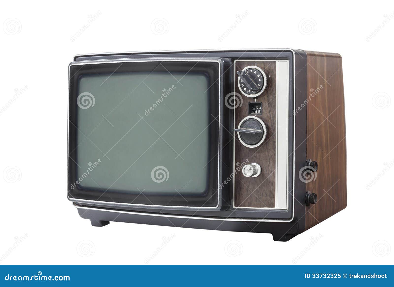 Retro Portable Television Set Isolated Stock Image - Image of analogue ...