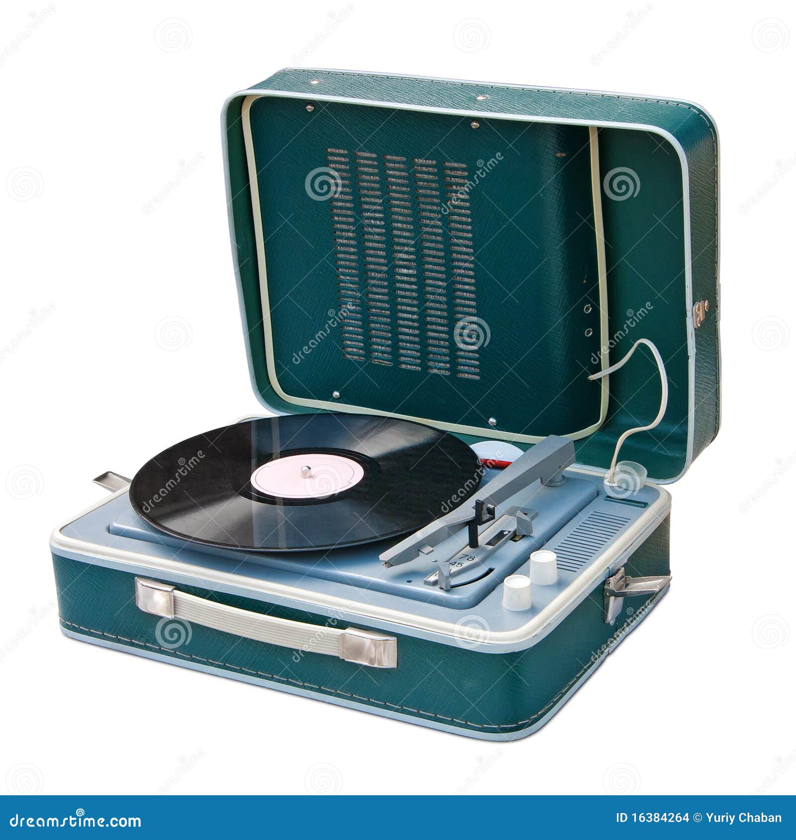 Retro portable turntable stock photo. Image of media - 16384264