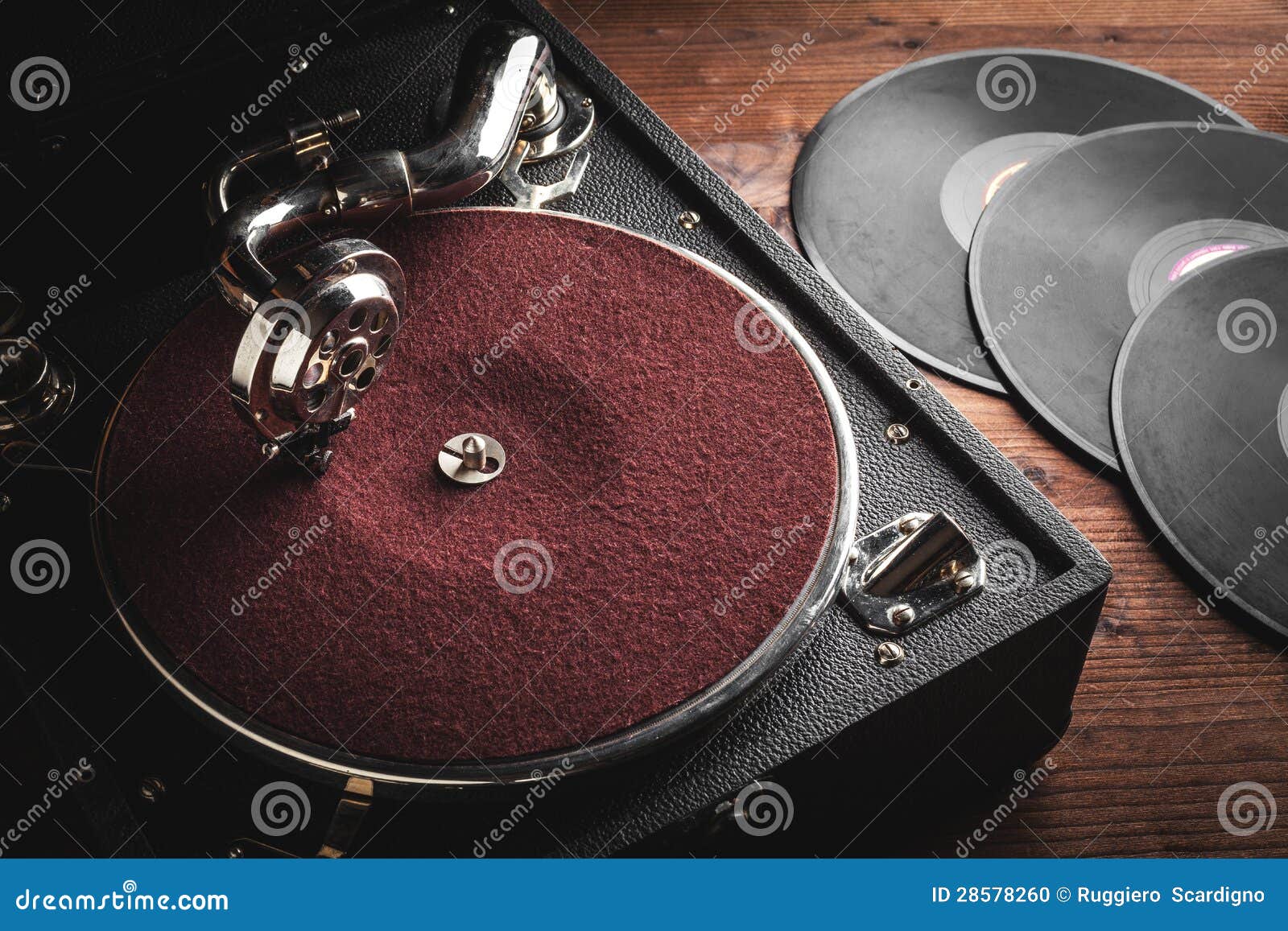 Retro portable turntable stock photo. Image of play, gramophone - 28578260