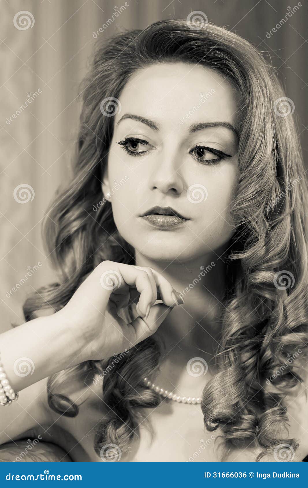 Retro portrait stock photo. Image of elegant, eyelash - 31666036