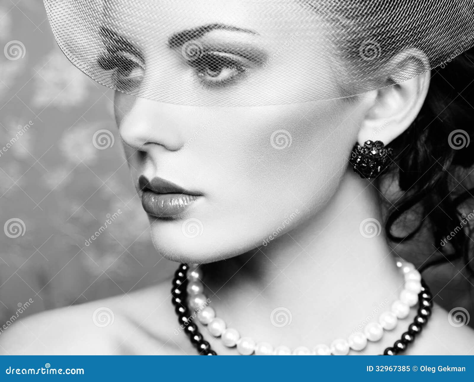Retro Portrait Of Beautiful Woman Vintage Style Stock Image Image Of