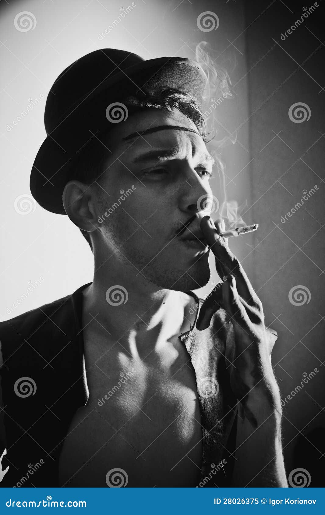 Retro Portrait of Beautiful Young Man Stock Image - Image of portrait ...