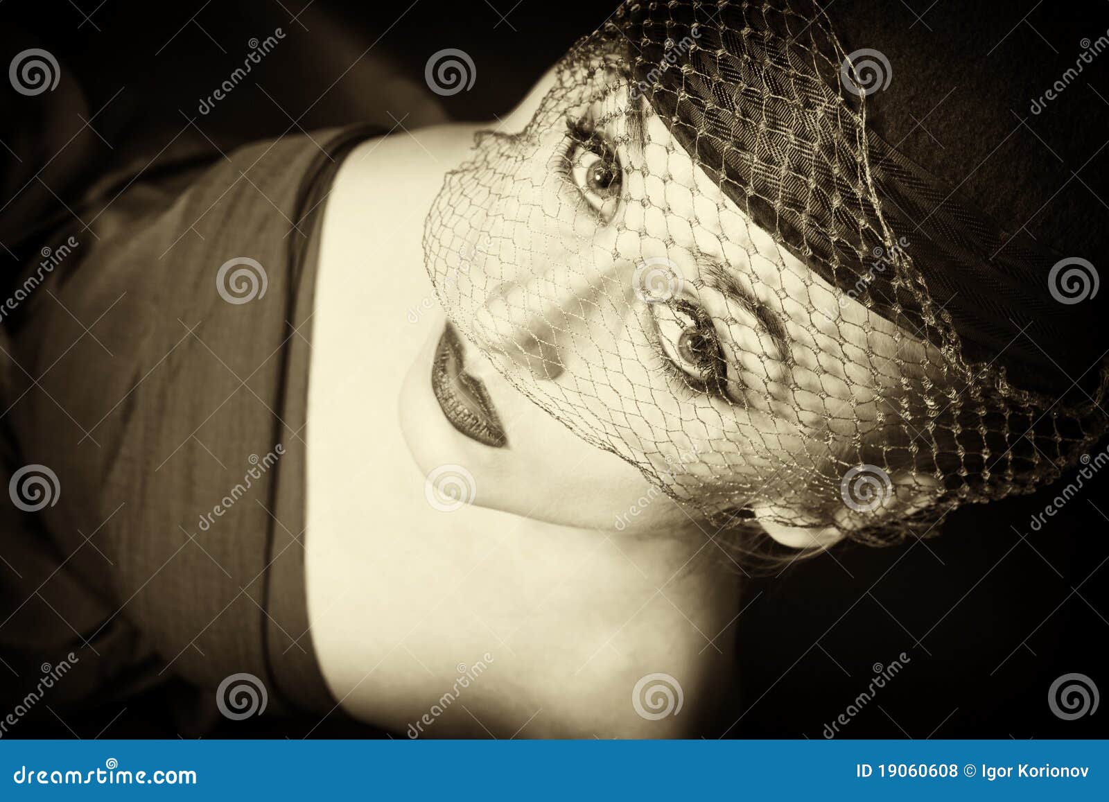 Retro Portrait of Beautiful Young Women Stock Photo - Image of studio ...