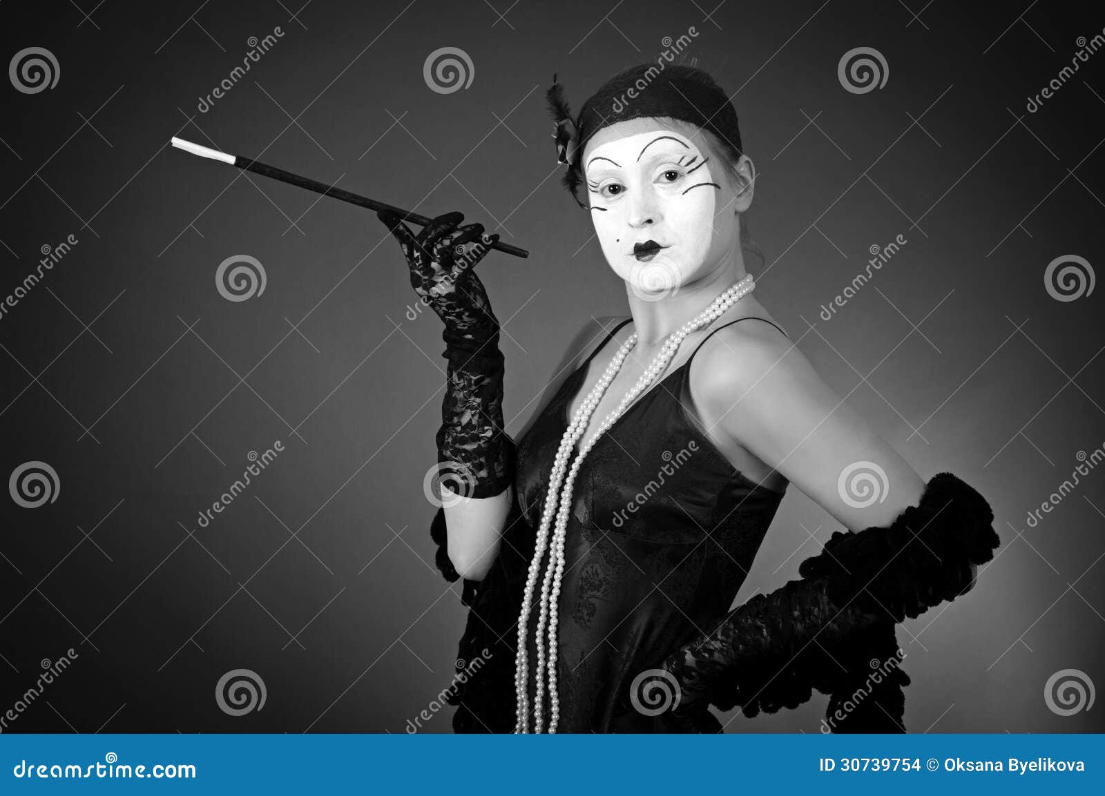 Retro portrait of mime stock photo. Image of people, circus - 30739754