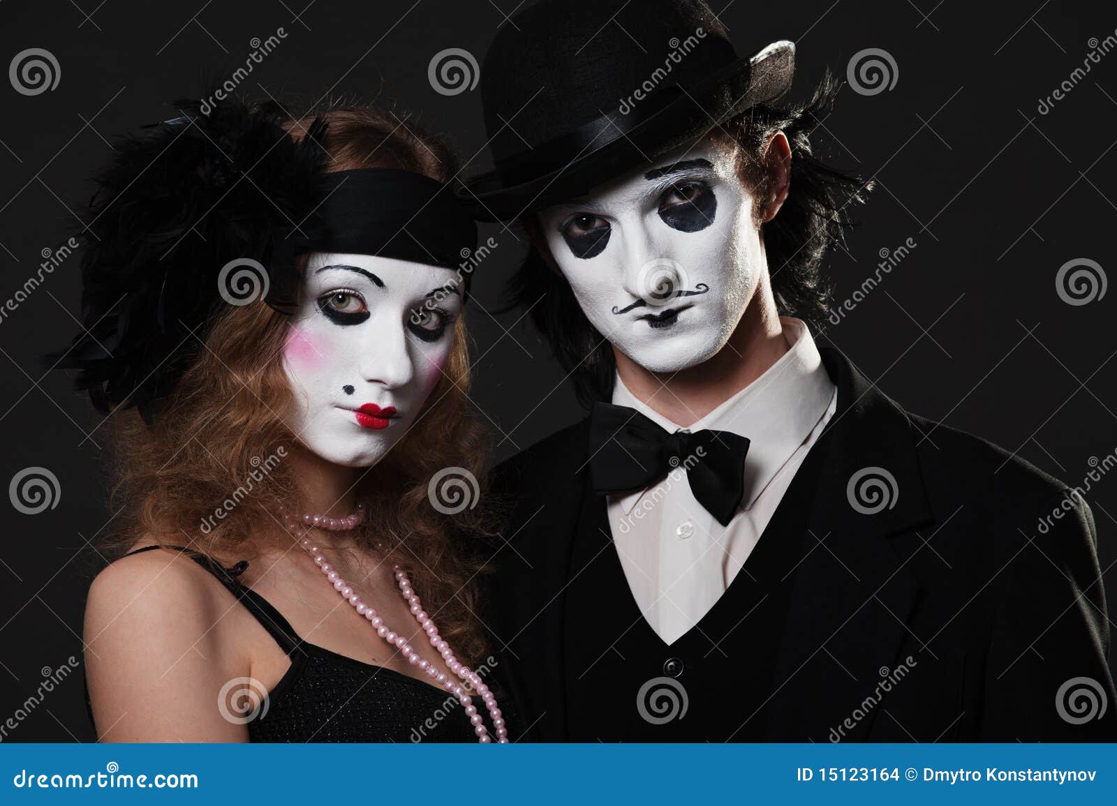 Retro portrait of mimes stock photo. Image of mimic, artistic - 15123164
