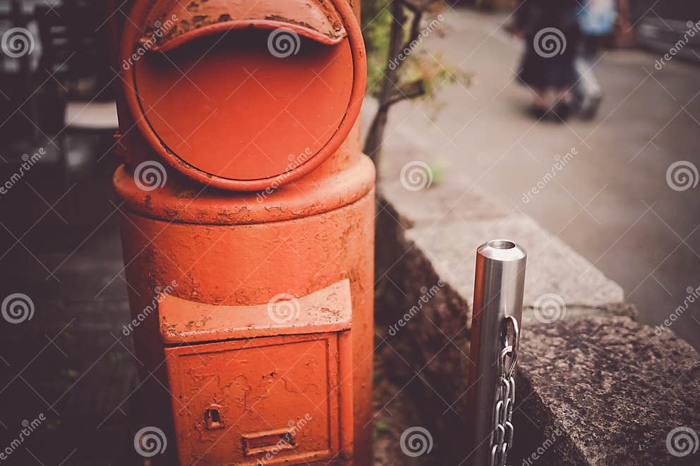 Retro post box stock image. Image of metal, pattern - 301359349