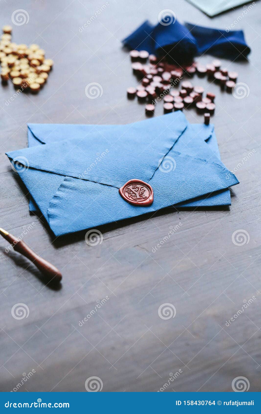 Wax stamp for mail stock photo. Image of tools, document - 158430764