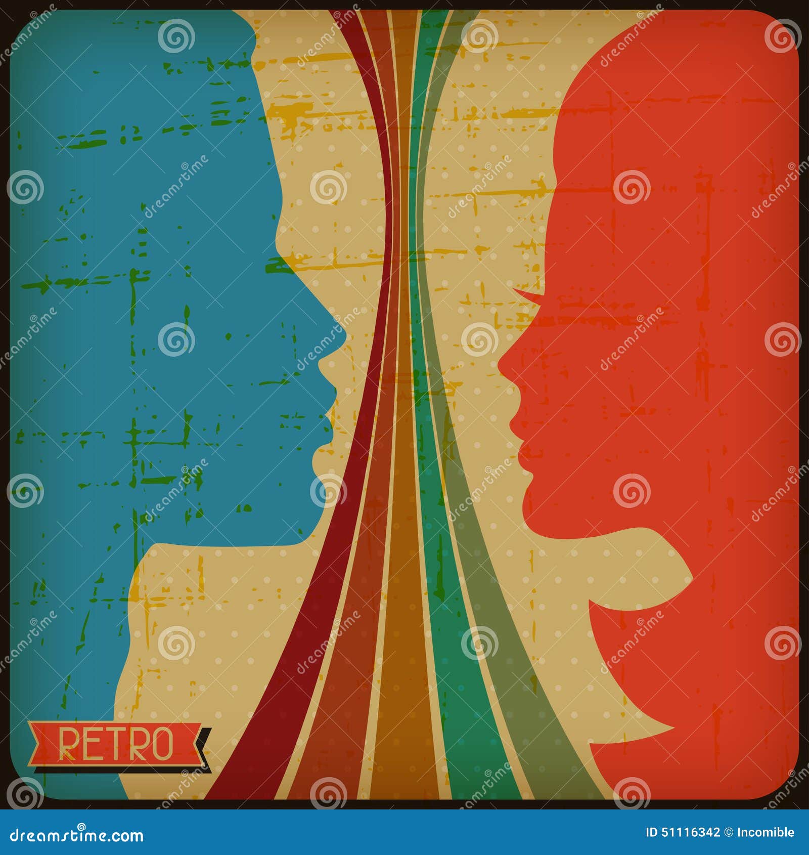 Retro Poster with Abstract Grunge Background Stock Vector ...