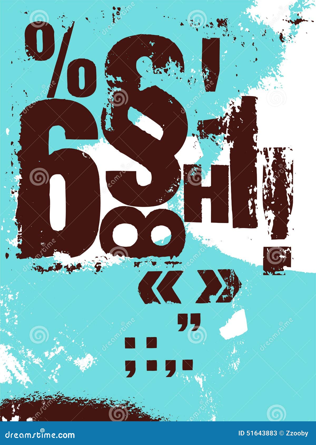Retro Poster in Grunge Style with Typographic Signs. Vector ...