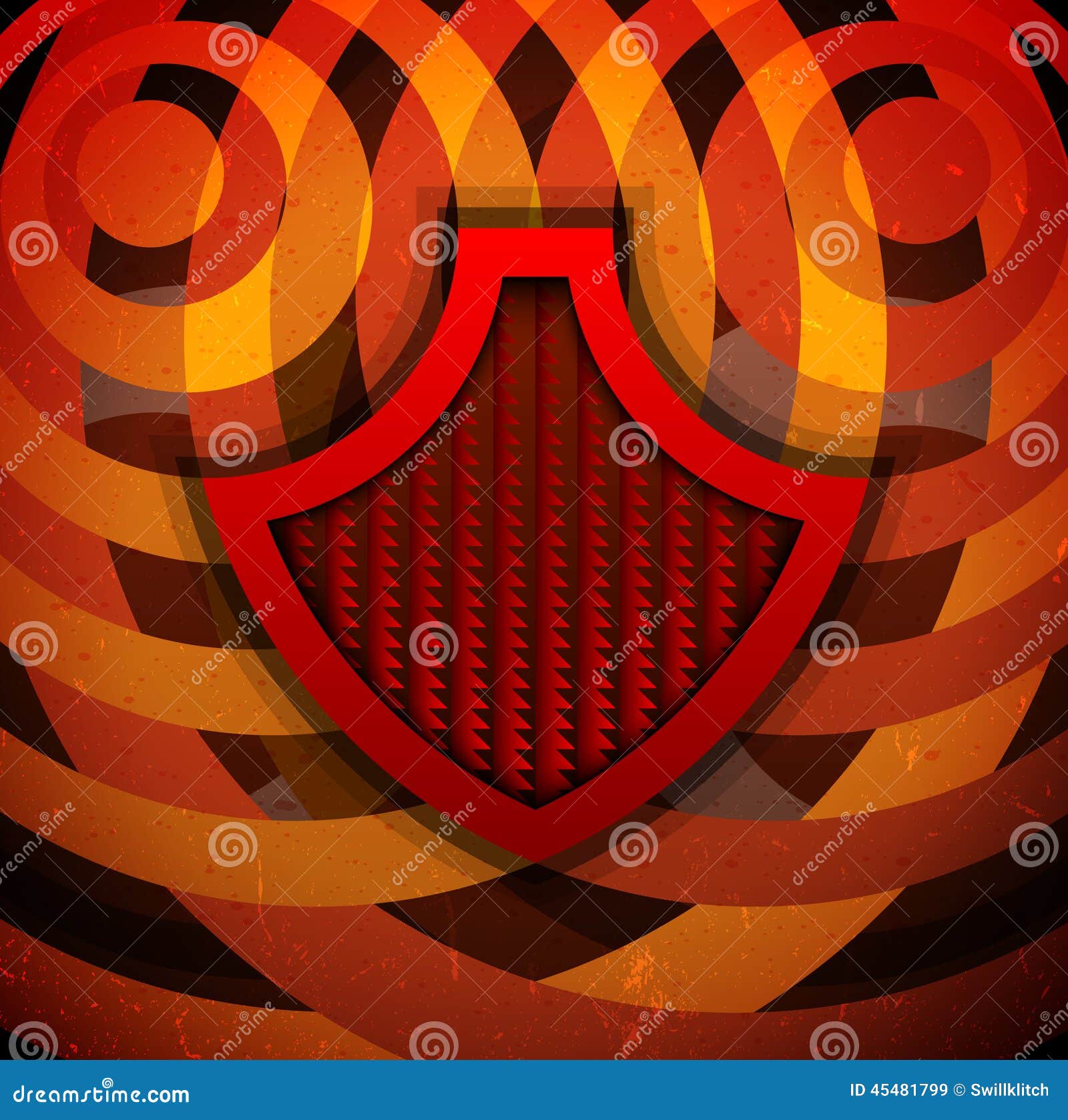 Retro poster with shield stock vector. Illustration of geometric - 45481799