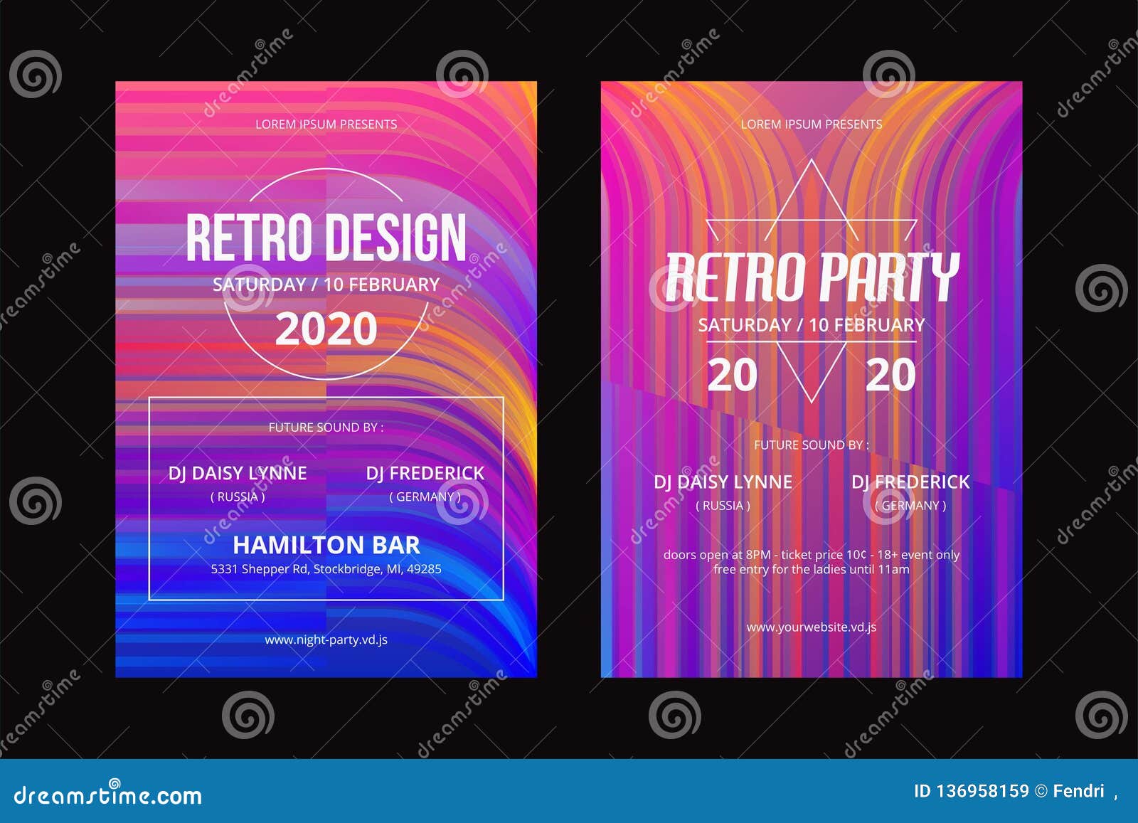 RETRO POSTER TEMPLATE-02 stock vector. Illustration of disco - 136958159
