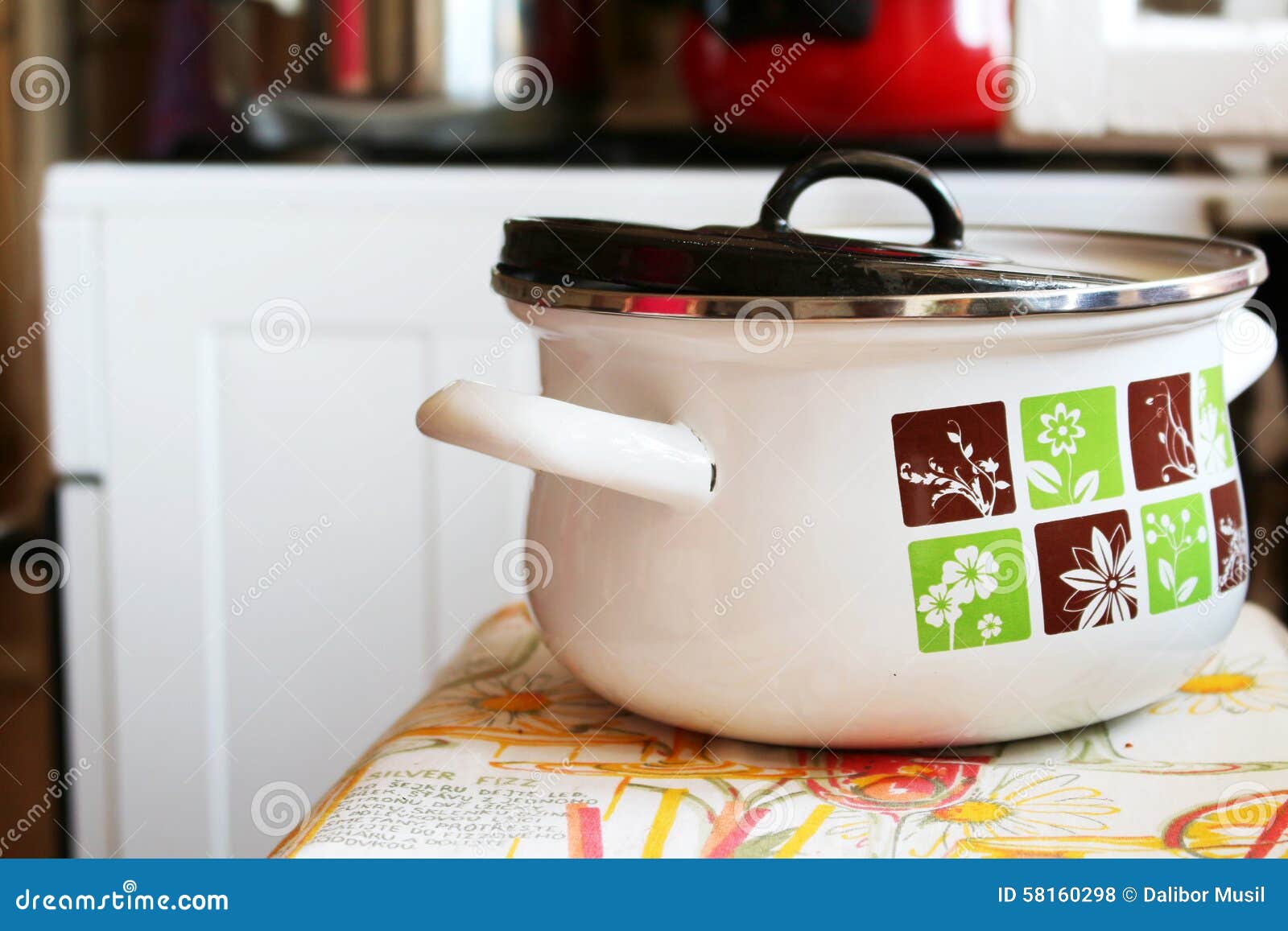 Retro Pot with Food in the Kitchen Stock Photo - Image of retro ...