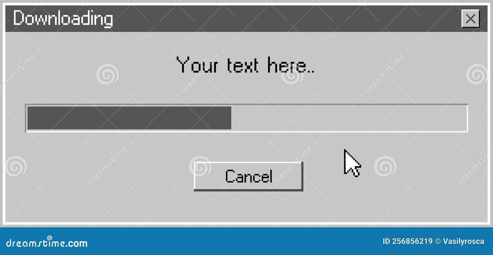Retro Progress Bar Download Vintage Page Window. Vector Ui Progress Bar ...