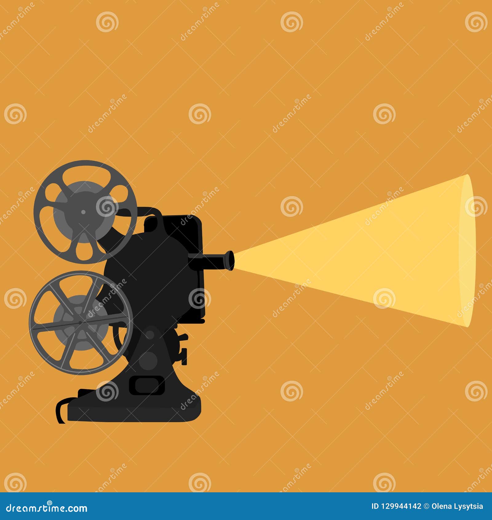 Retro projector for movies stock vector. Illustration of equipment ...