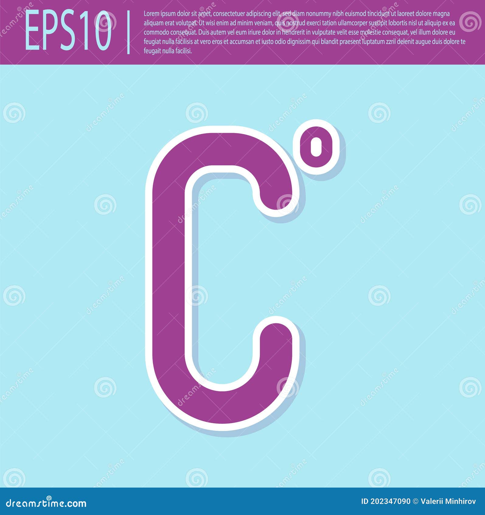 Retro Purple Celsius Icon Isolated on Turquoise Background. Vector ...