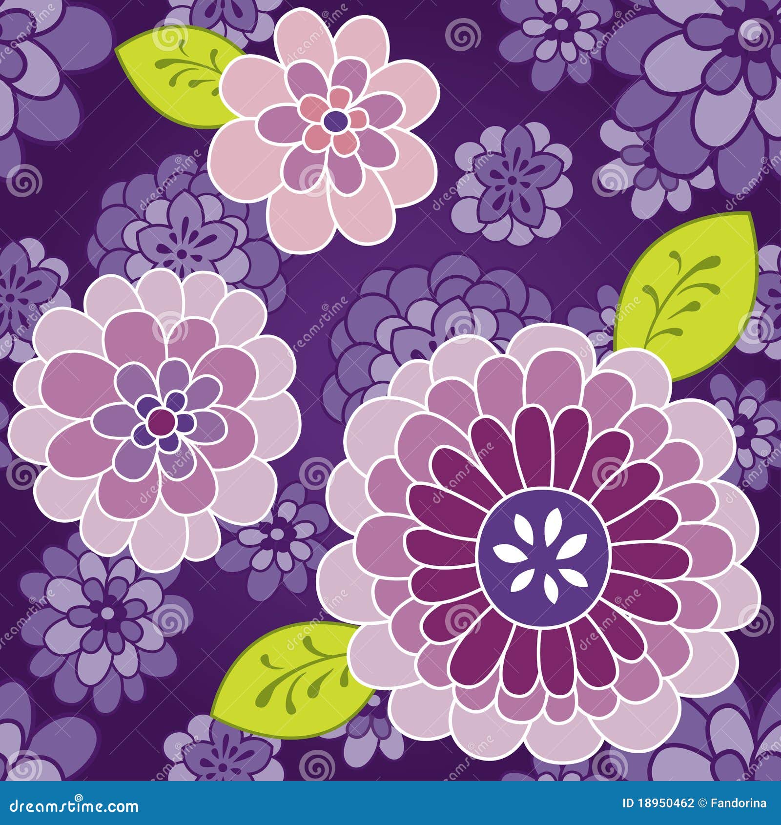 Retro Purple Floral Seamless Texture Stock Vector - Illustration of ...