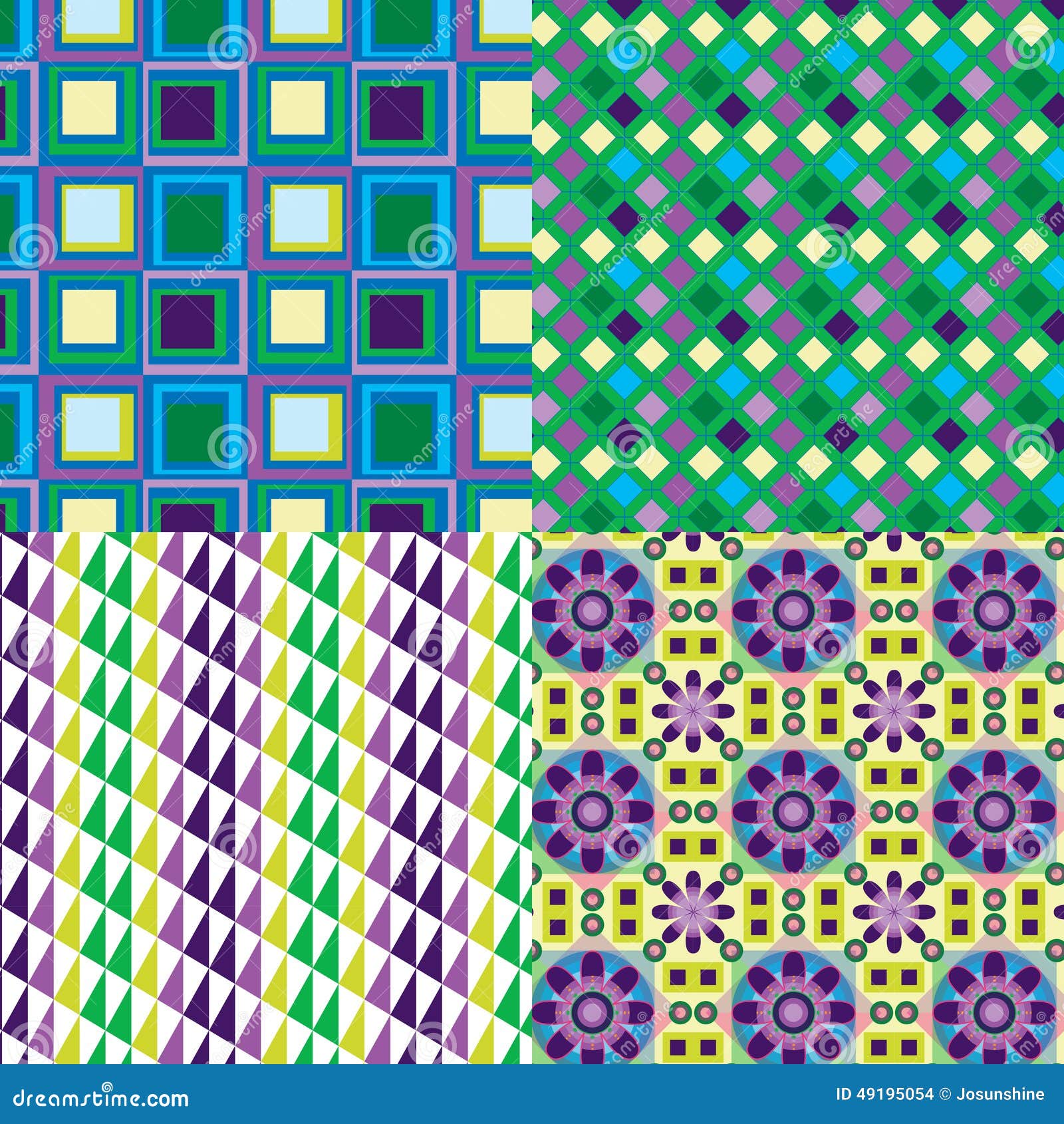 4 Retro Purple Patterns Vector Stock Vector - Illustration of pattern ...