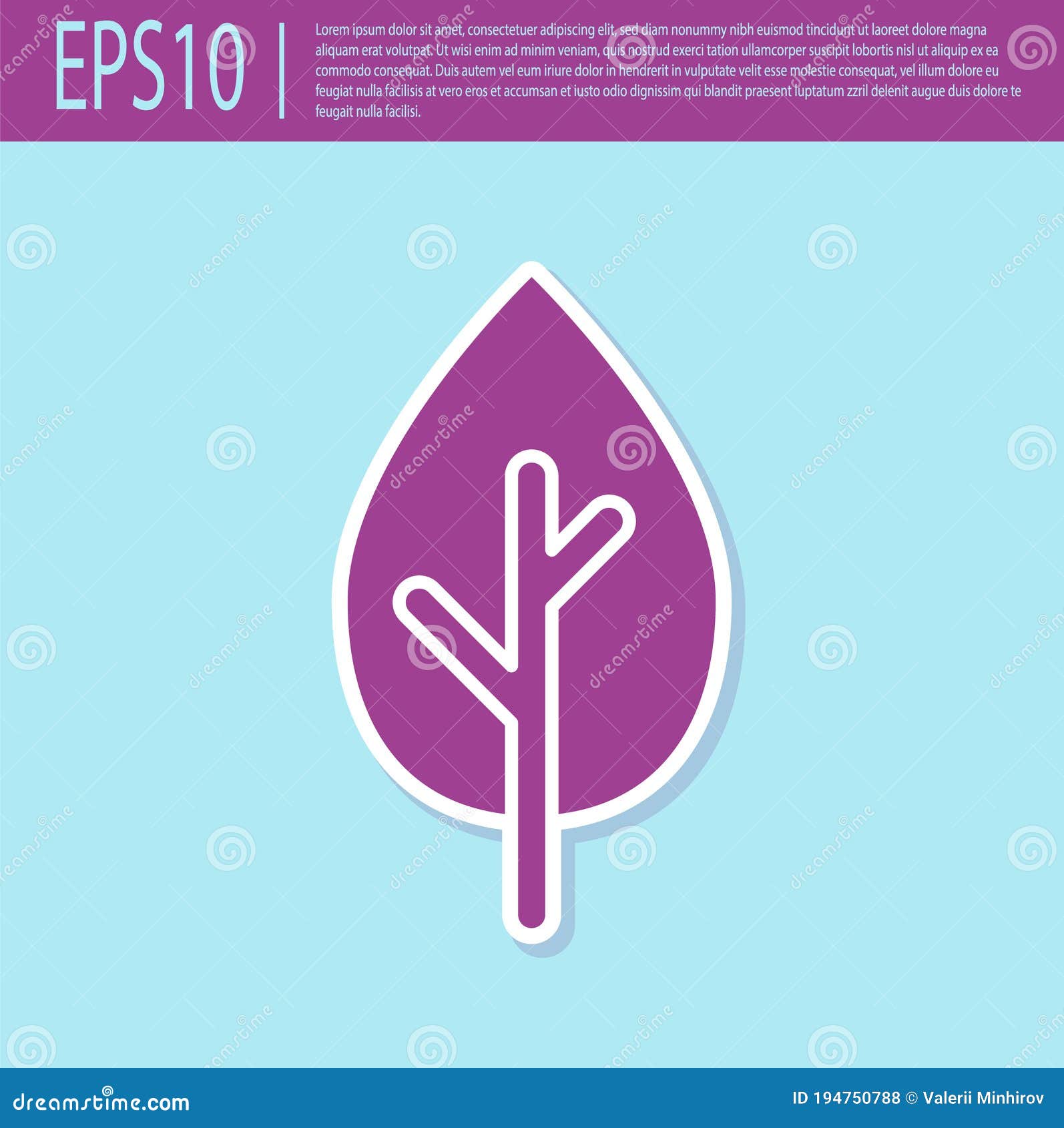 Retro Purple Tree Icon Isolated on Turquoise Background. Forest Symbol ...