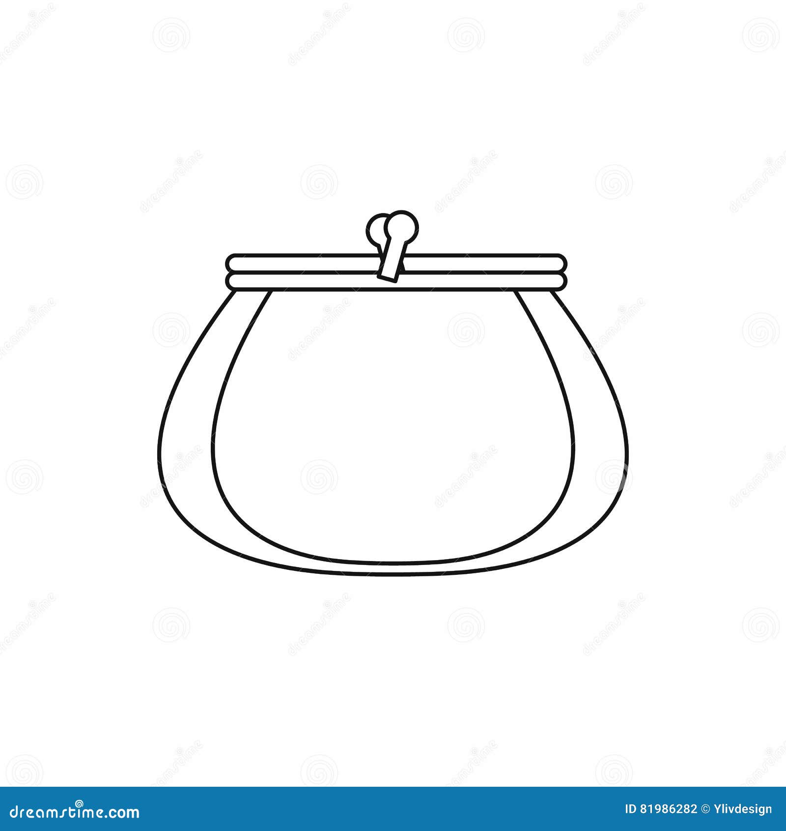 Retro Purse Icon, Outline Style Stock Vector - Illustration of glamour ...