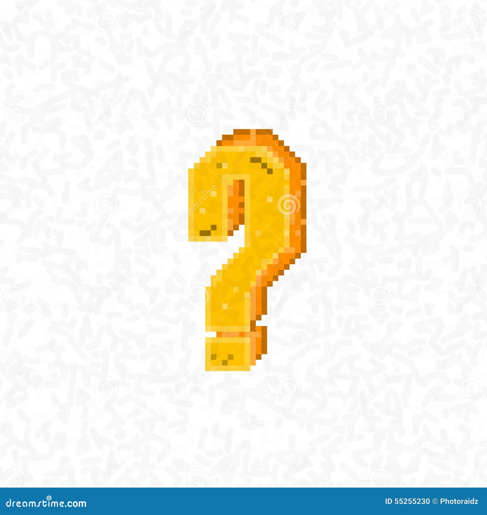 Retro Question Mark Symbol Style 8 Bit Stock Illustration ...