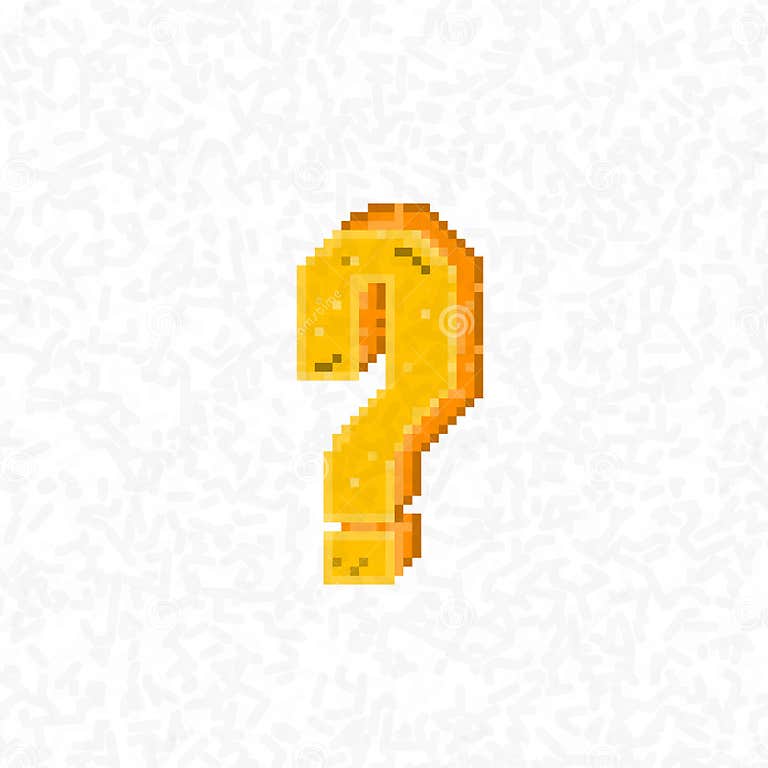 Retro Question Mark Symbol Style 8 Bit Stock Illustration ...