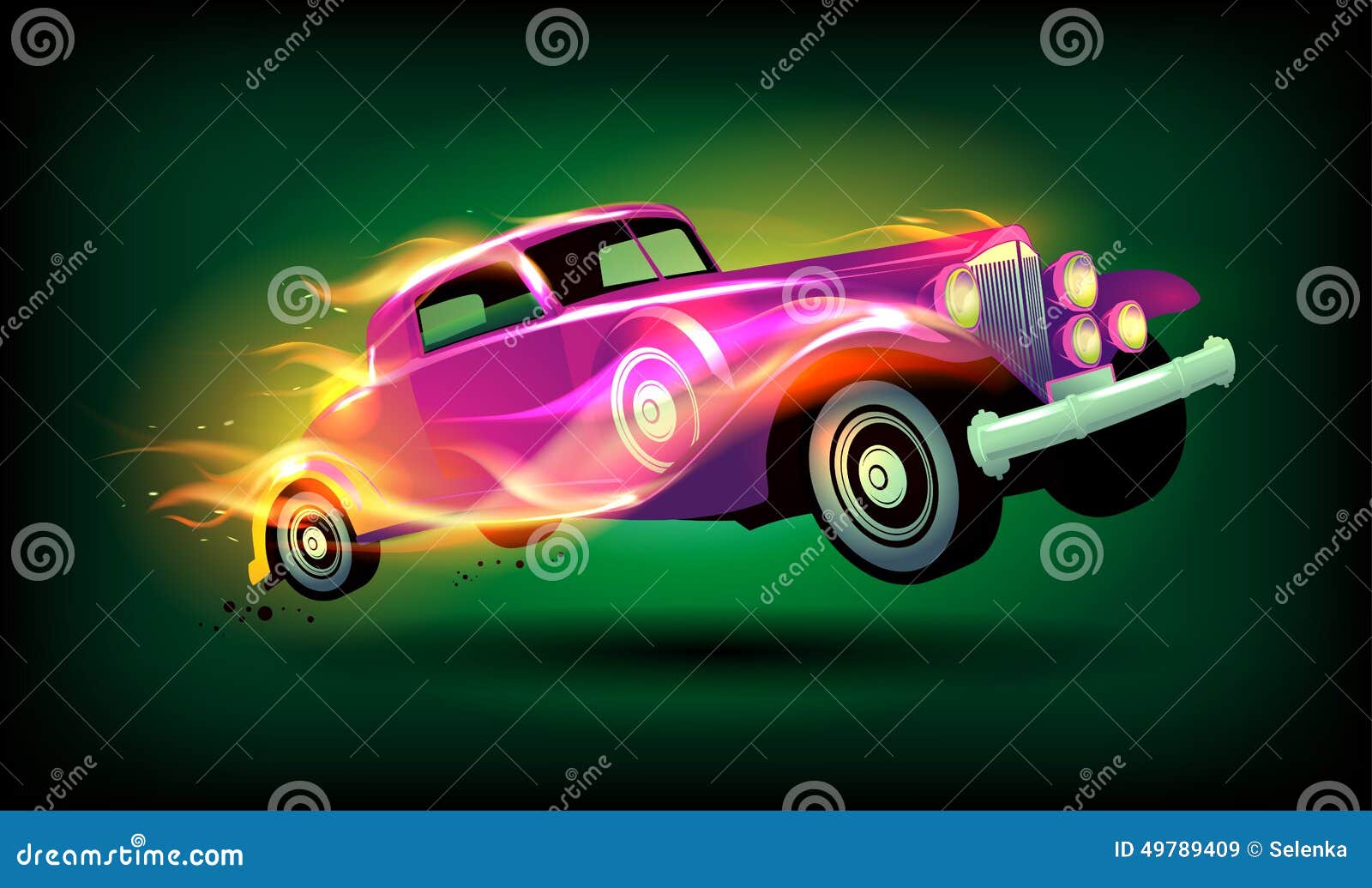 Retro Racing Car Design. Cartoon Vector | CartoonDealer.com #49789409