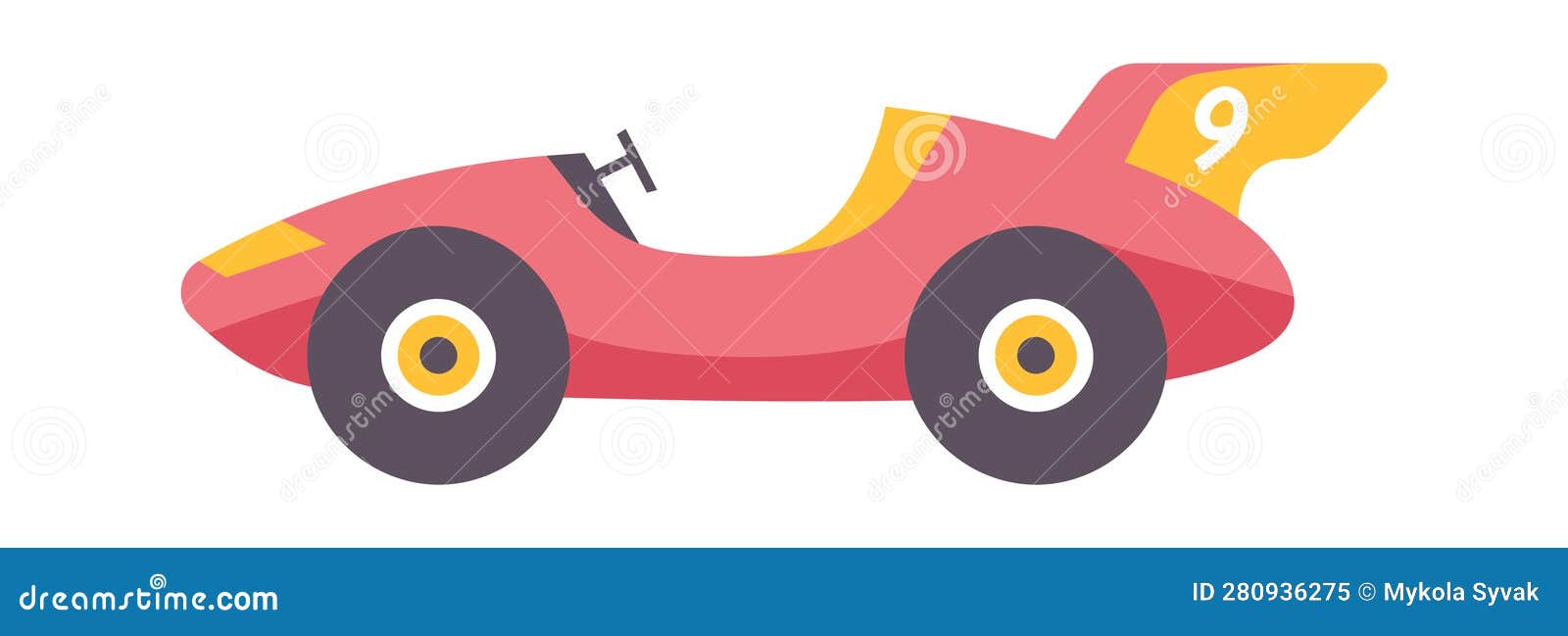 Retro Racing Car stock vector. Illustration of retro - 280936275