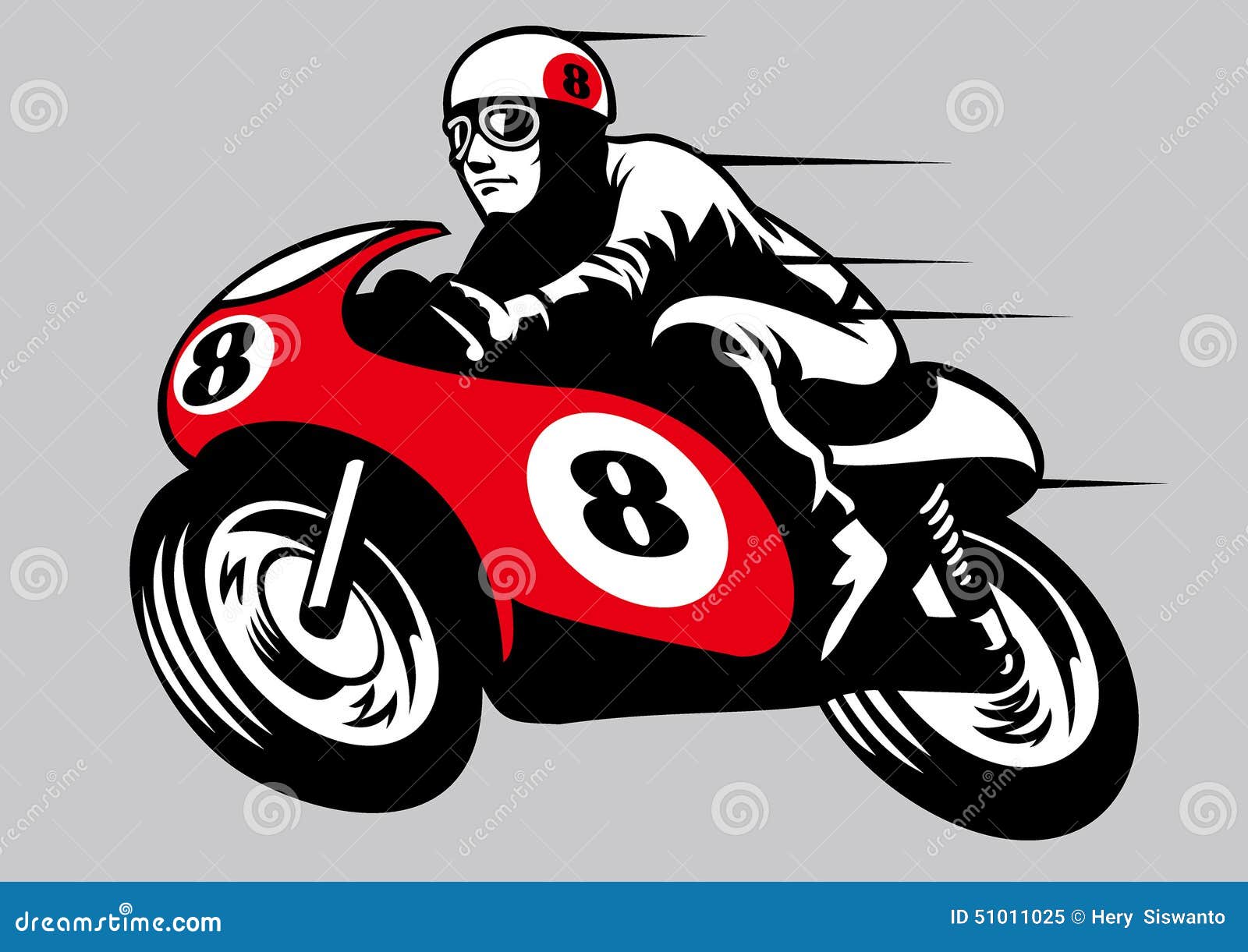 Retro racing motorbike stock vector. Illustration of race - 51011025