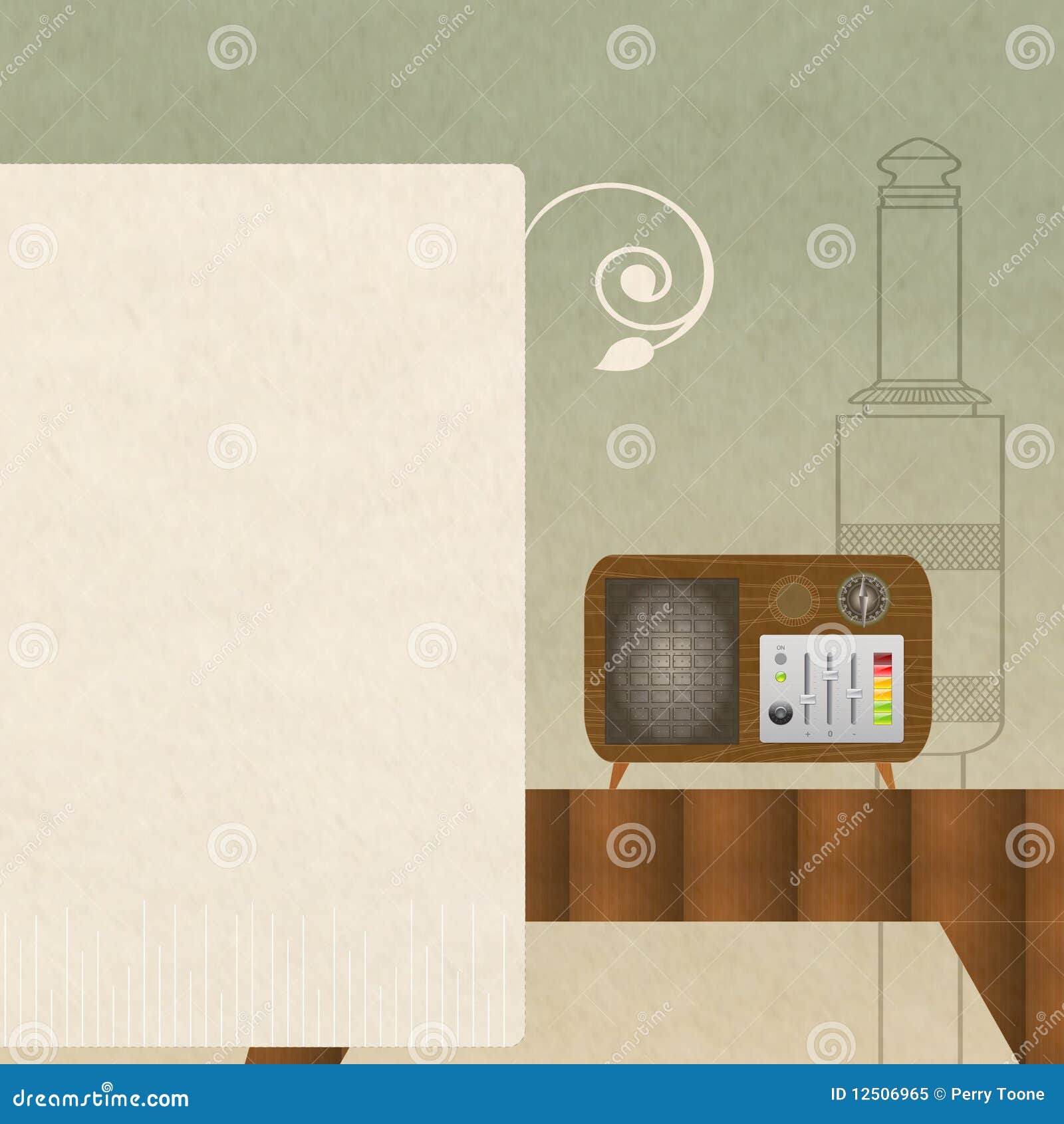 Retro Radio Background Cartoon Vector | CartoonDealer.com #12506965