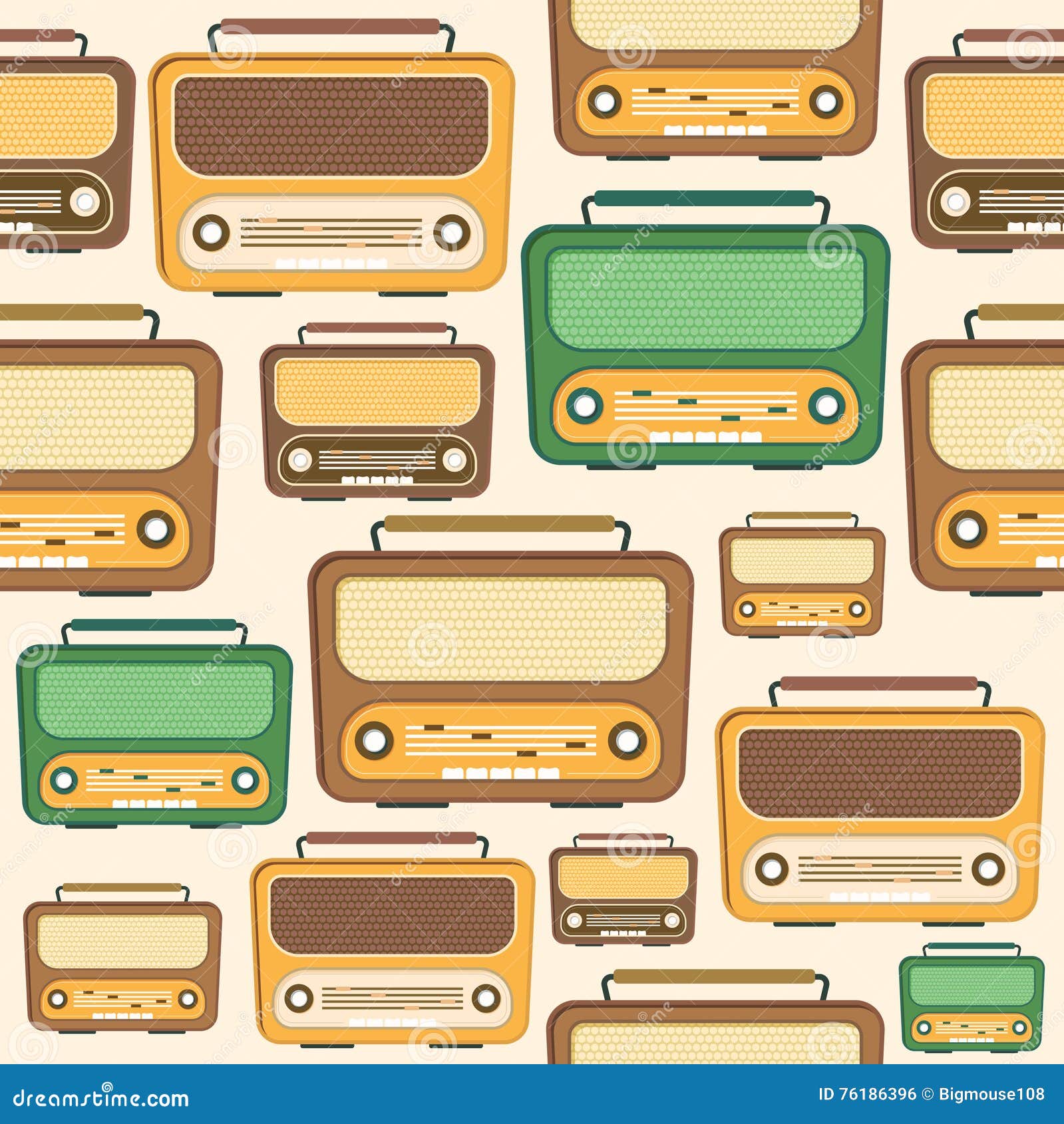 Retro Radio Background Pattern. Vector Stock Vector - Illustration of ...
