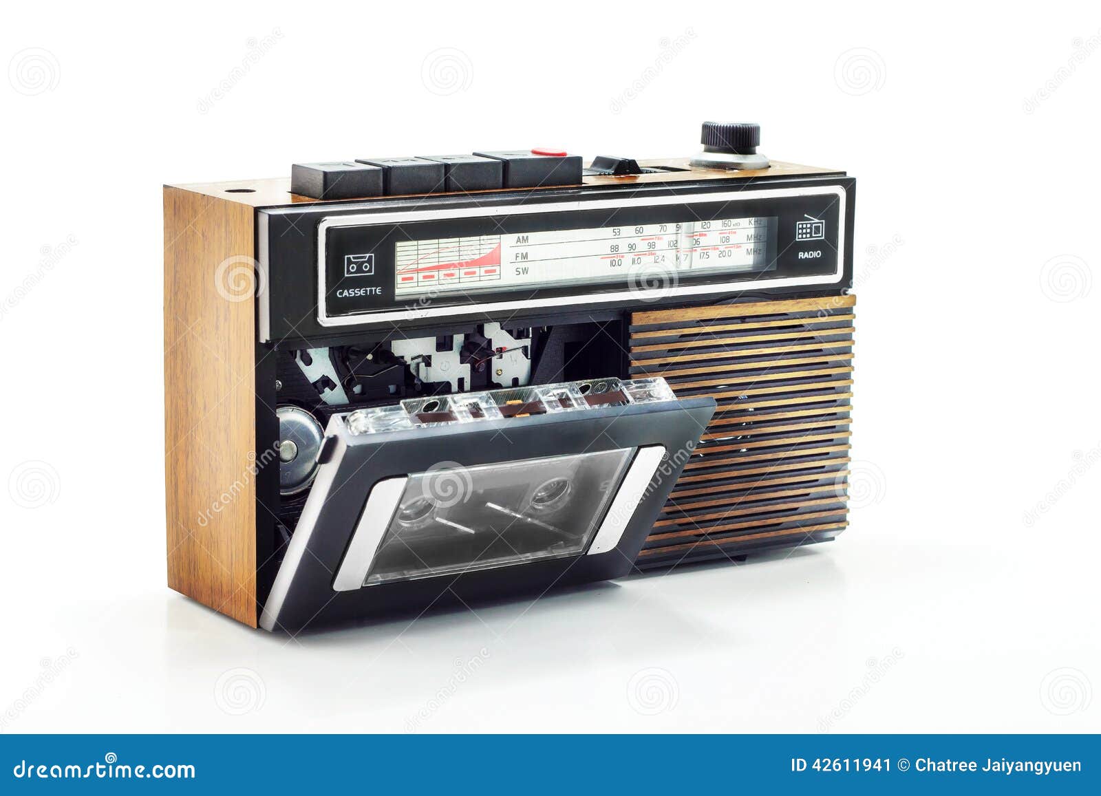 Retro Radio and Cassette Player Stock Image - Image of equipment, scale ...