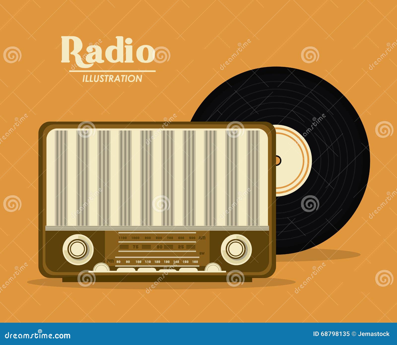 Retro Radio Design, Vector Illustration Stock Vector - Illustration of ...