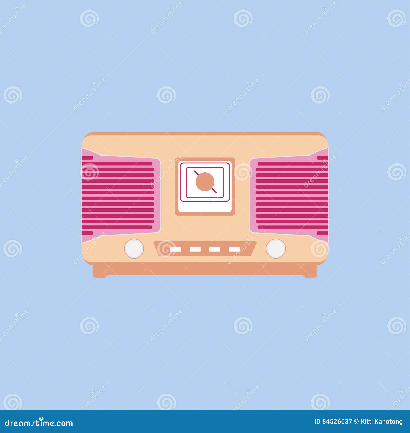 Retro Radio icon stock vector. Illustration of light - 84526637