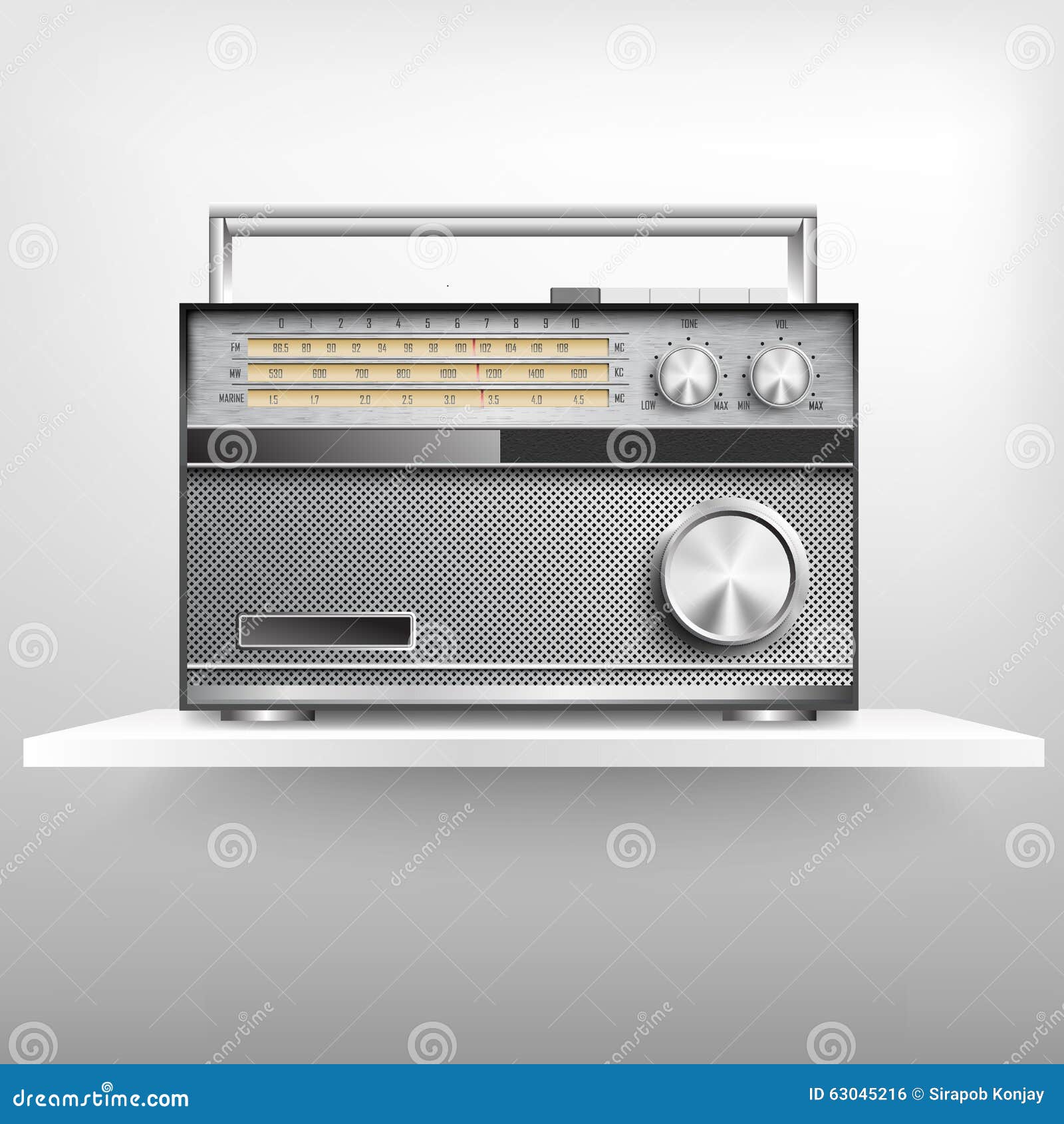 Retro radio, illustration. stock illustration. Illustration of ...