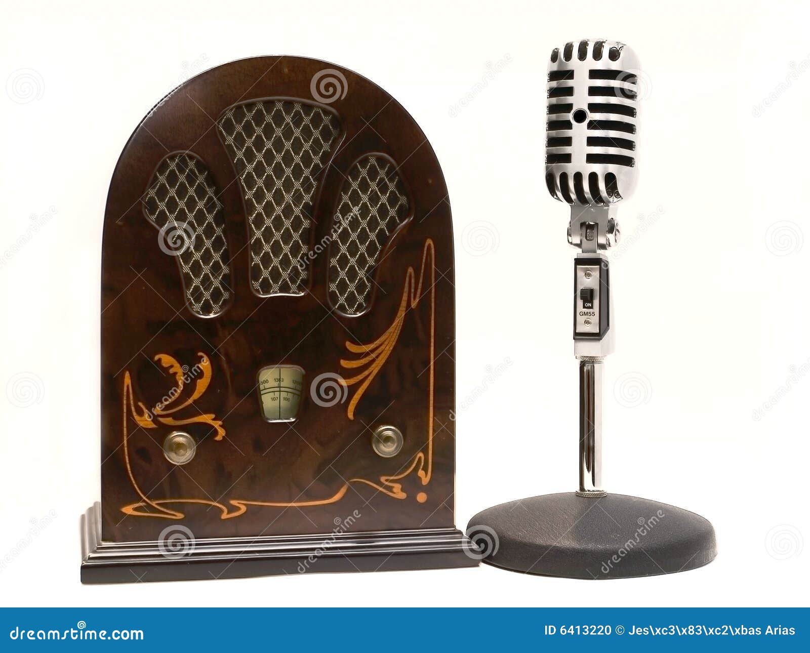Retro radio and microphone stock photo. Image of television - 6413220
