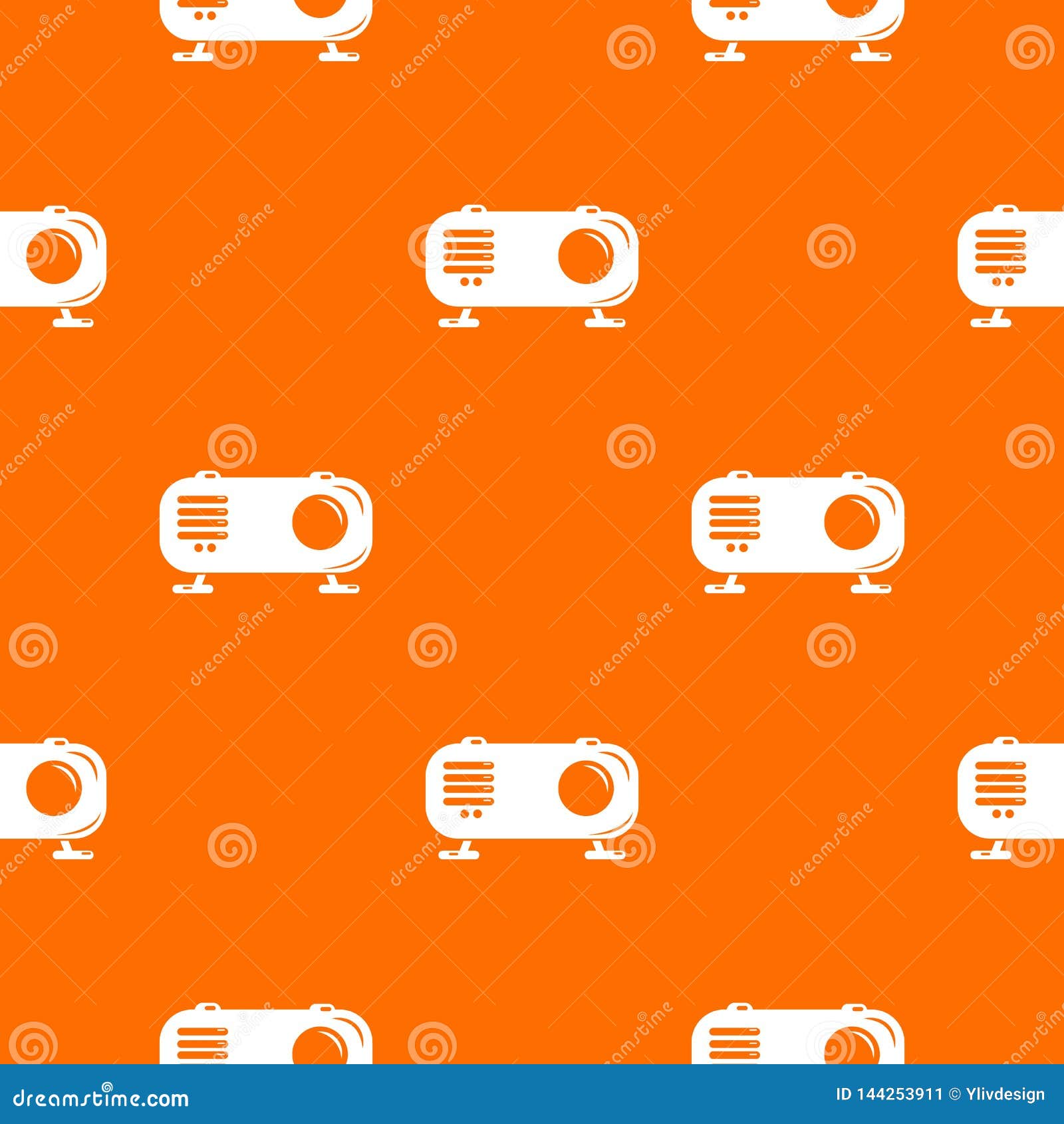 Retro Radio Pattern Vector Orange Stock Vector - Illustration of icon ...