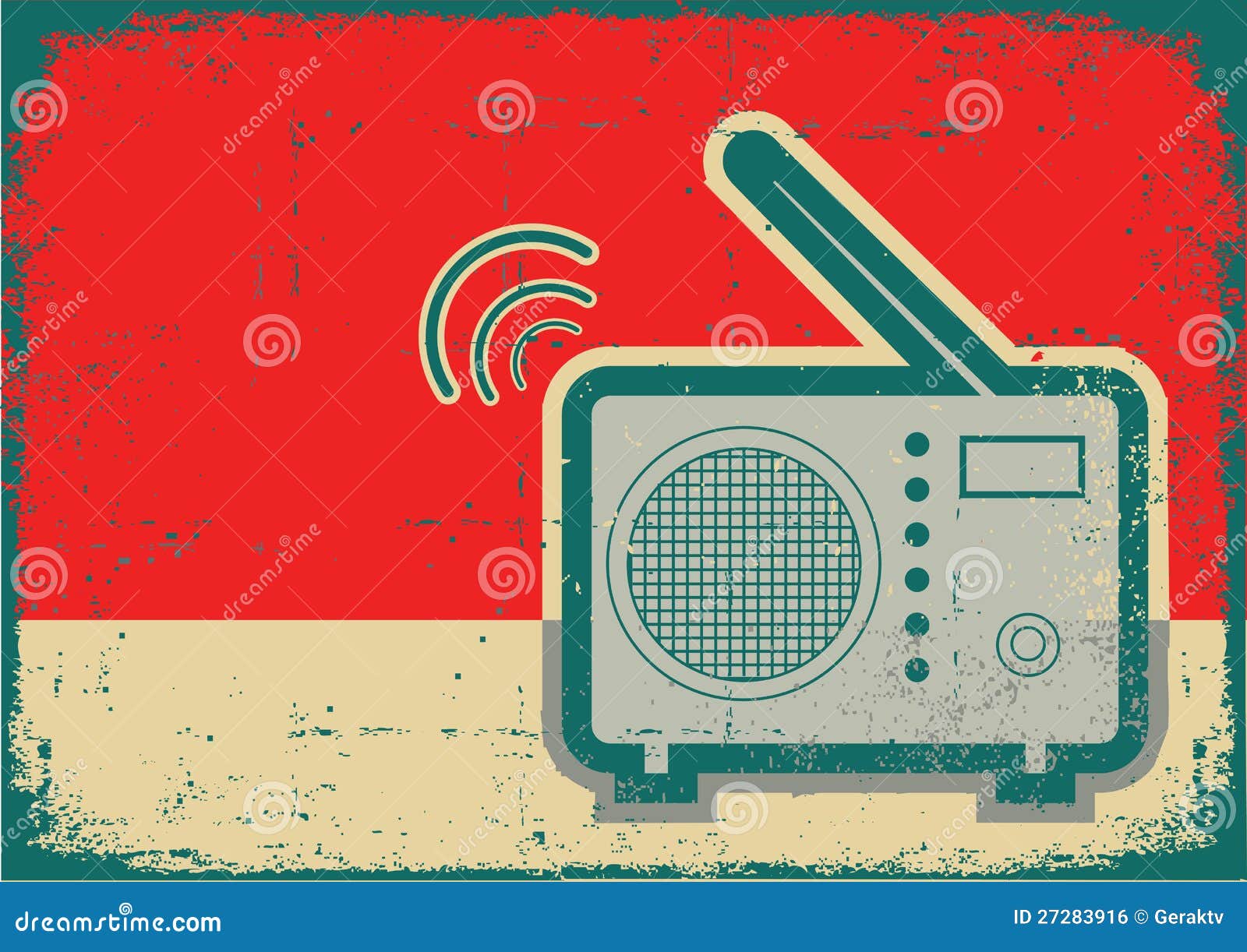 A Set Of Radio Vector Emblems. Abstract Broadcast Tower, Podcast Or ...