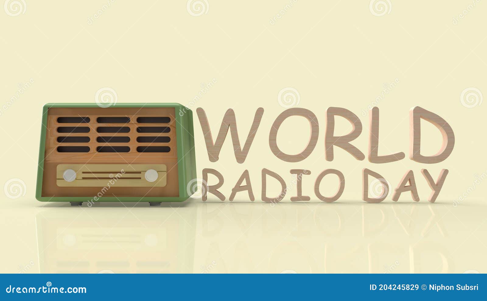 The Retro Radio for World Radio Day Content 3d Rendering Stock ...