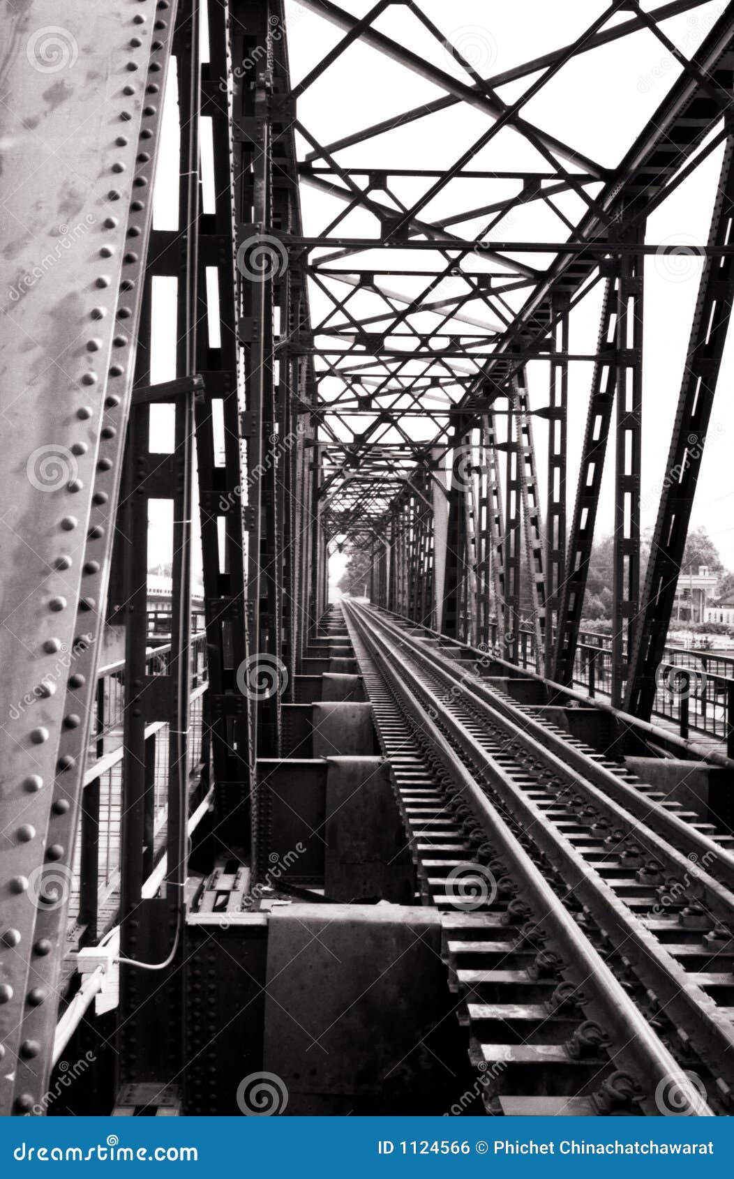 Retro railway bridge stock photo. Image of retro, monotone - 1124566