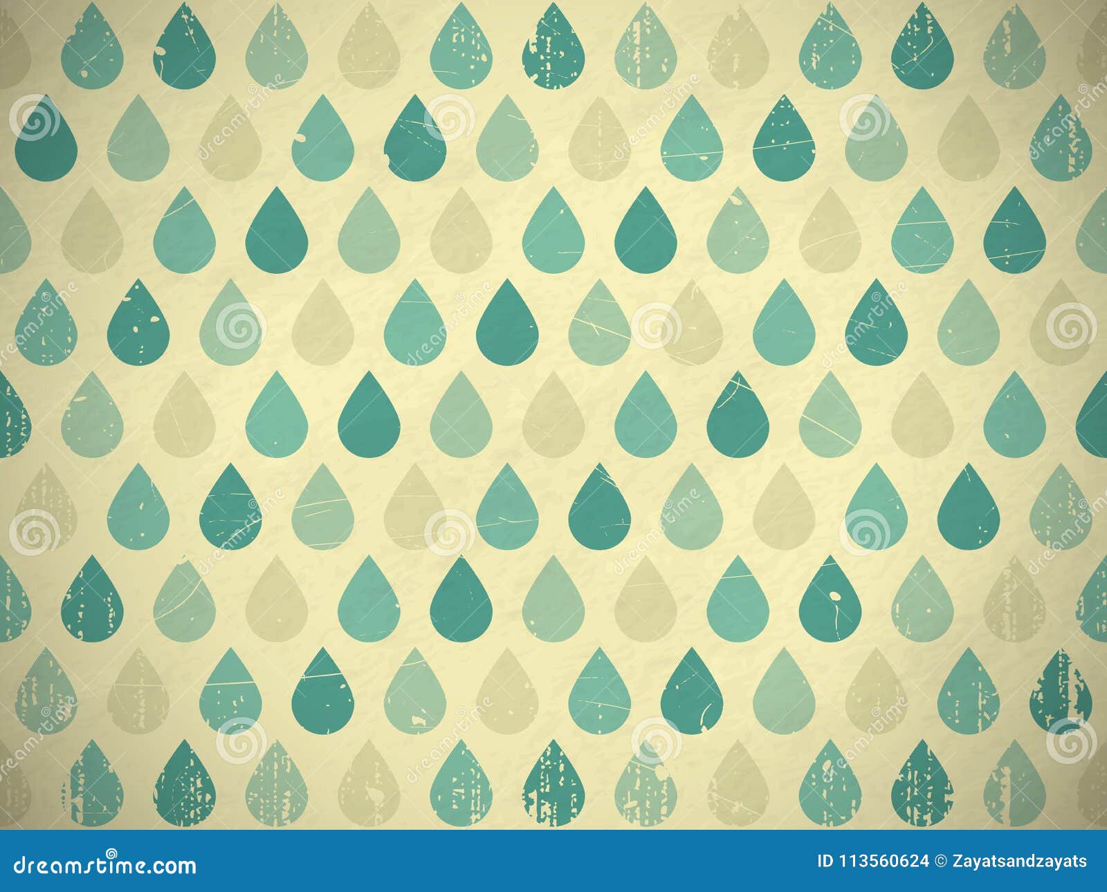 Retro raindrops stock vector. Illustration of decorative - 113560624