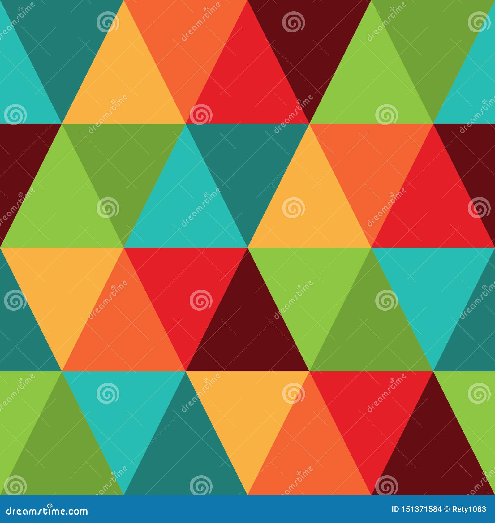 Retro Abstract Geometric Seamless Pattern, Retro Rainbow Surface ...