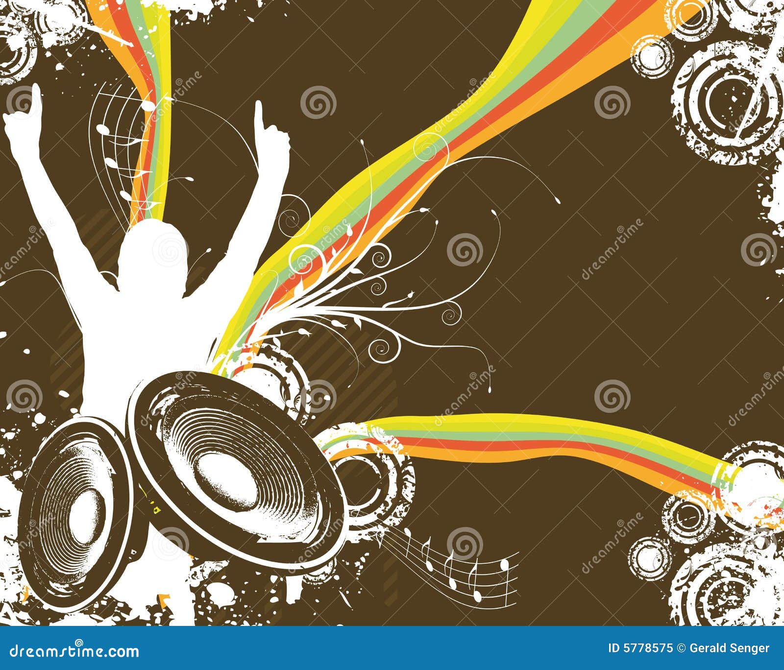 Retro Rainbow Music Fan stock vector. Illustration of nightclub - 5778575