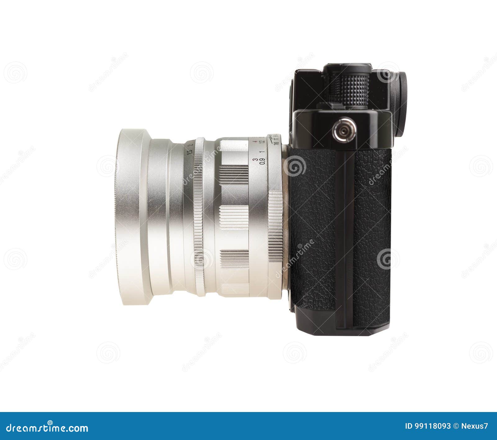 Retro Rangefinder Camera Side View Stock Image - Image of body, lens ...