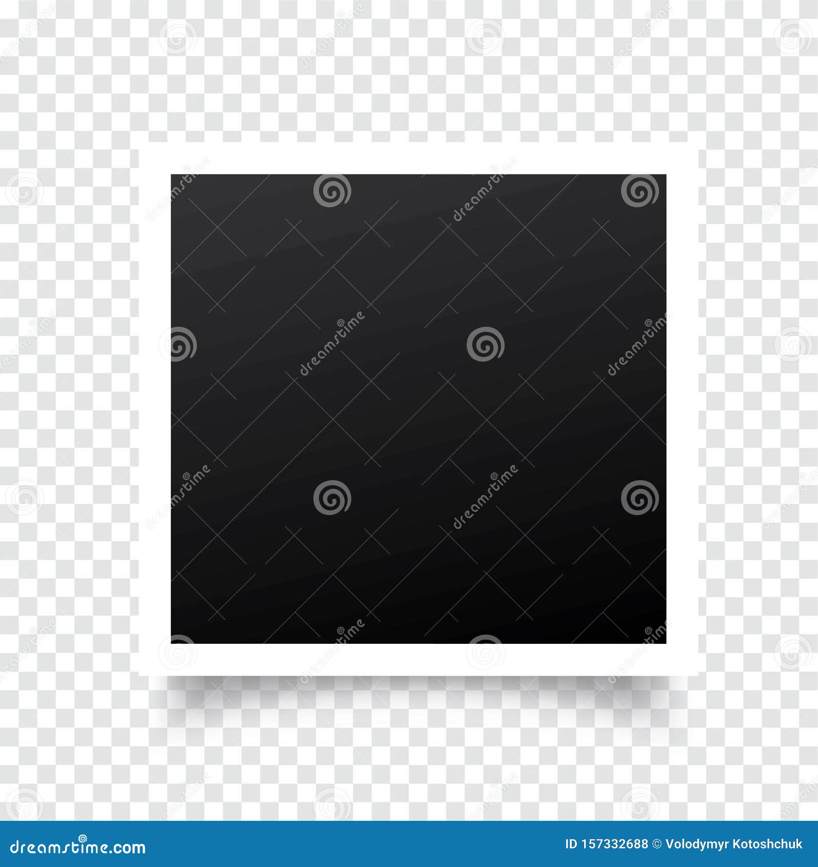 Retro Realistic Photo Frame With Shadow Vector Mockup Placed On ...