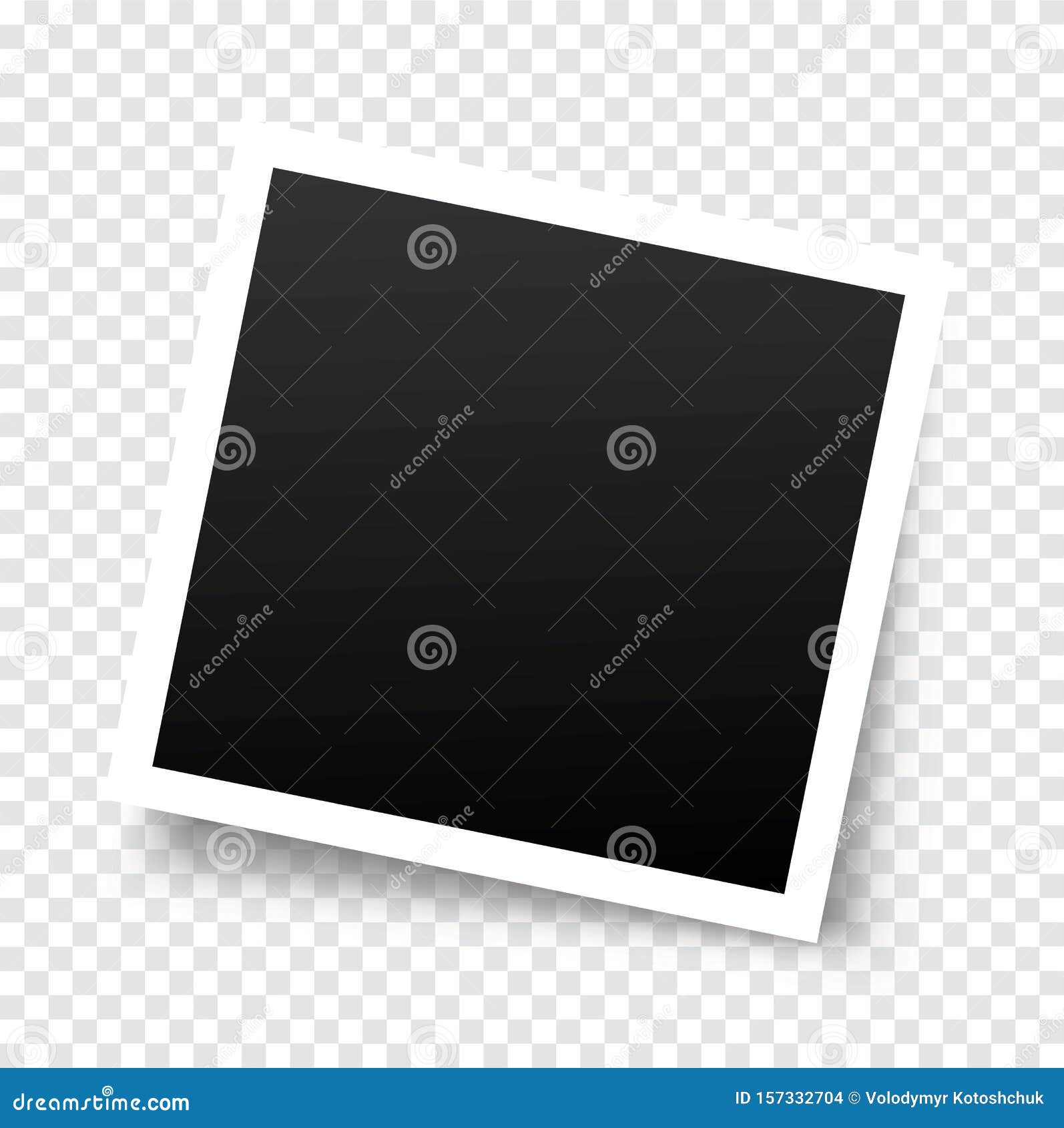 Retro Realistic Photo Frame With Shadow Vector Mockup Placed On ...