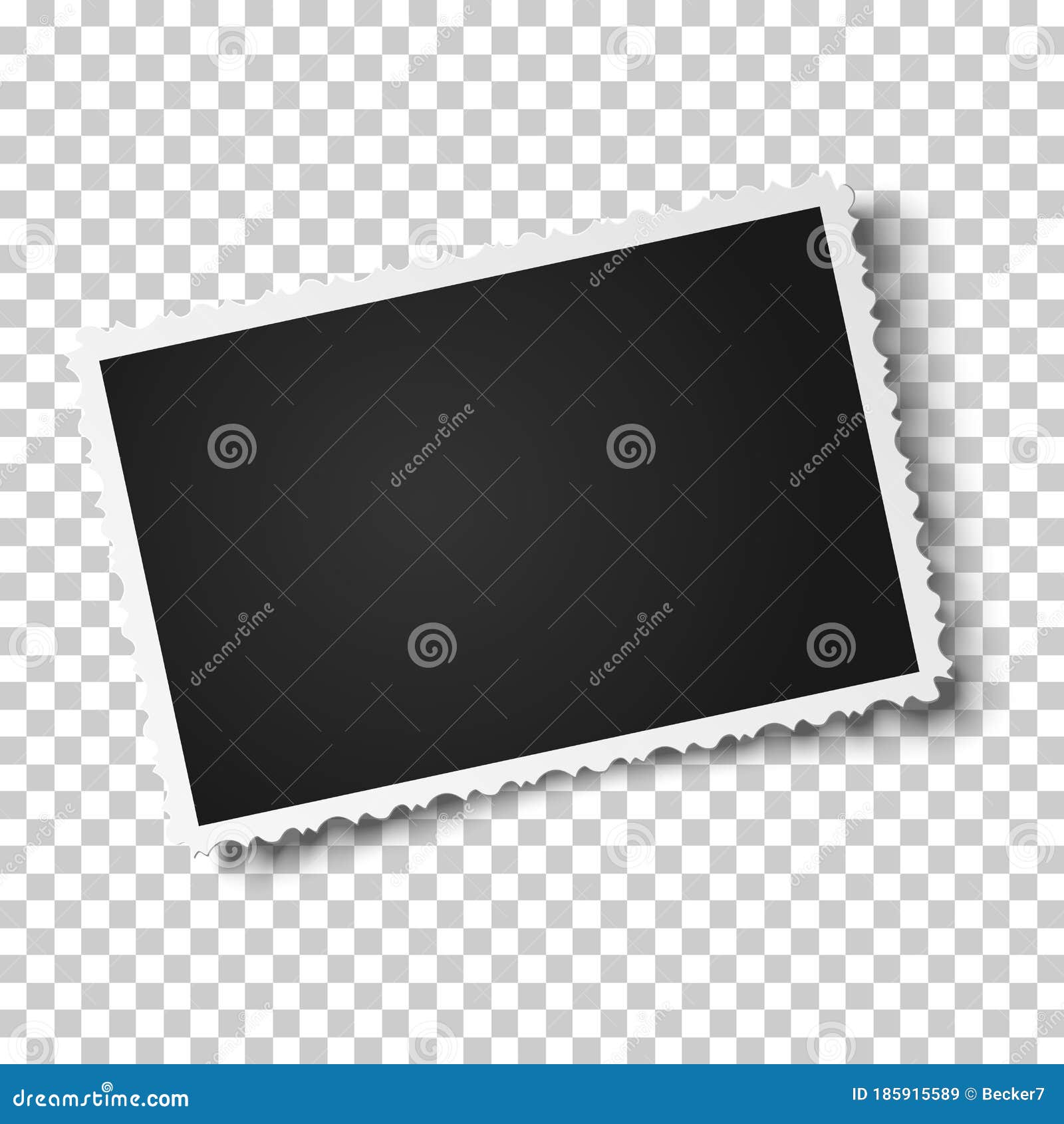Retro Realistic Vector Photo Frame With Figured Edges Placed ...