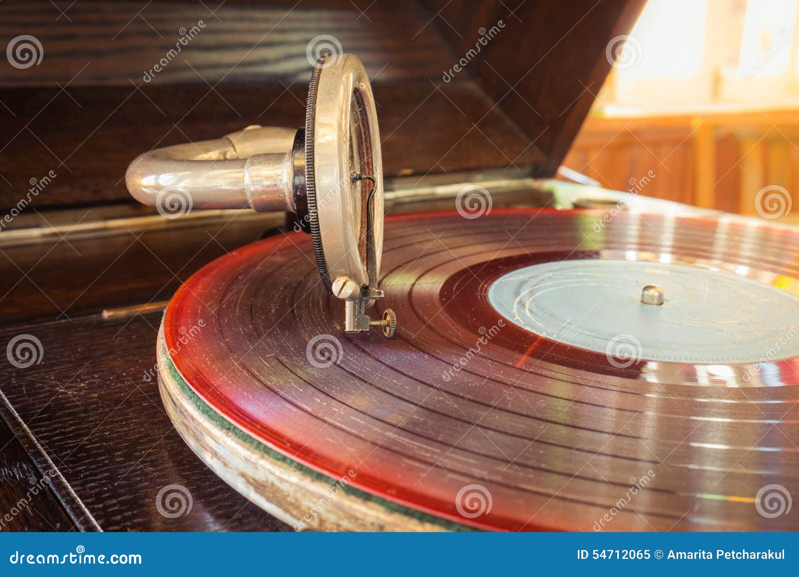 Retro record player stock image. Image of closeup, audio - 54712065