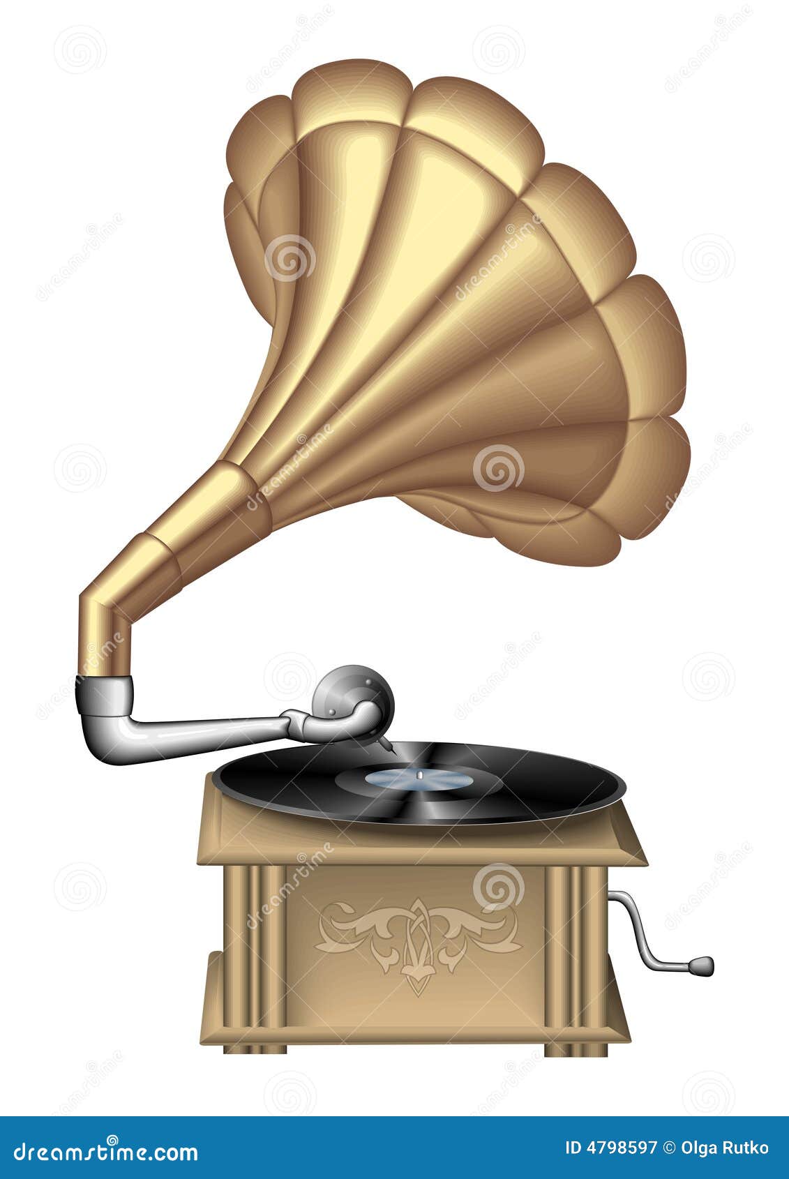 Retro record player vector stock vector. Illustration of studio - 4798597