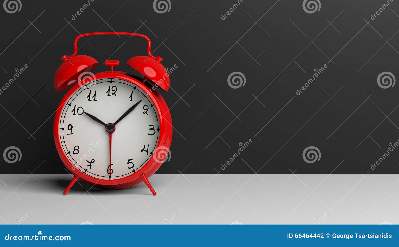 Retro Red Alarm Clock On Tabletop Stock Photo | CartoonDealer.com #66464442